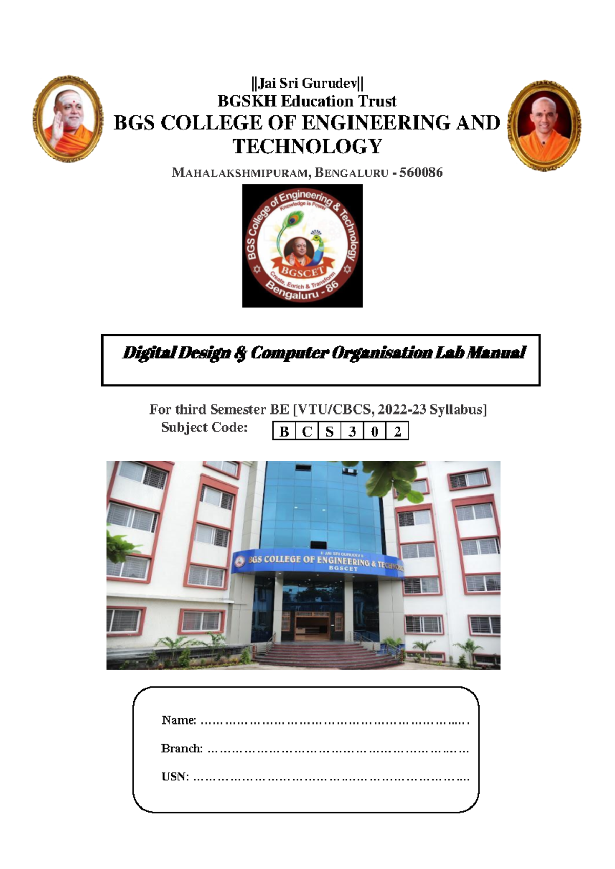 DDCO merged lab manual - ||Jai Sri Gurudev|| BGSKH Education Trust BGS COLLEGE OF ENGINEERING ...