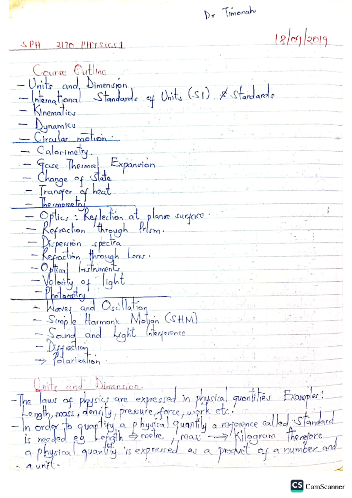 Physics I - Bsc. Electrical and Electronic engineering - Studocu