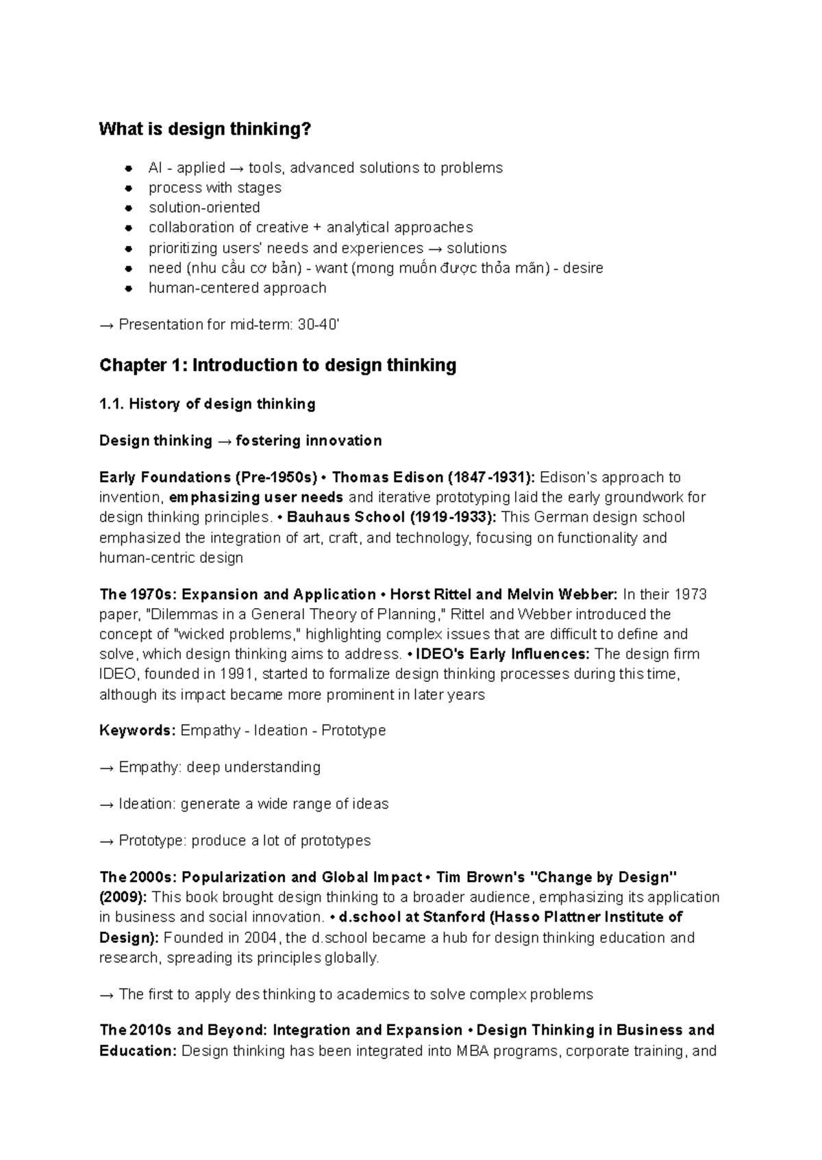 Introduction TO Design Thinking - What is design thinking? AI - applied ...