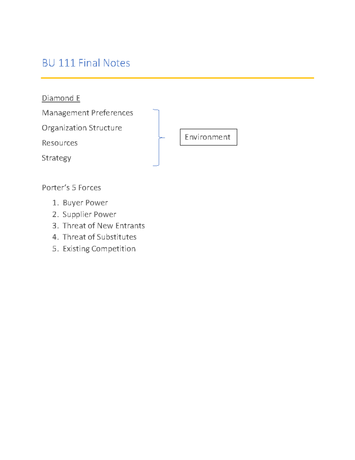BU 111 Final Notes - ansoff matrix - BU 111 Final Notes Diamond E ...