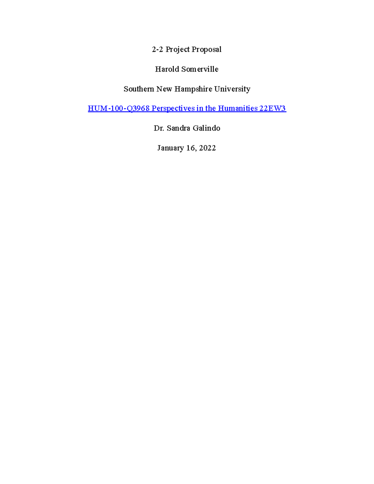 2-2+Project+Proposal - 2-2 Project Proposal Harold Somerville Southern ...