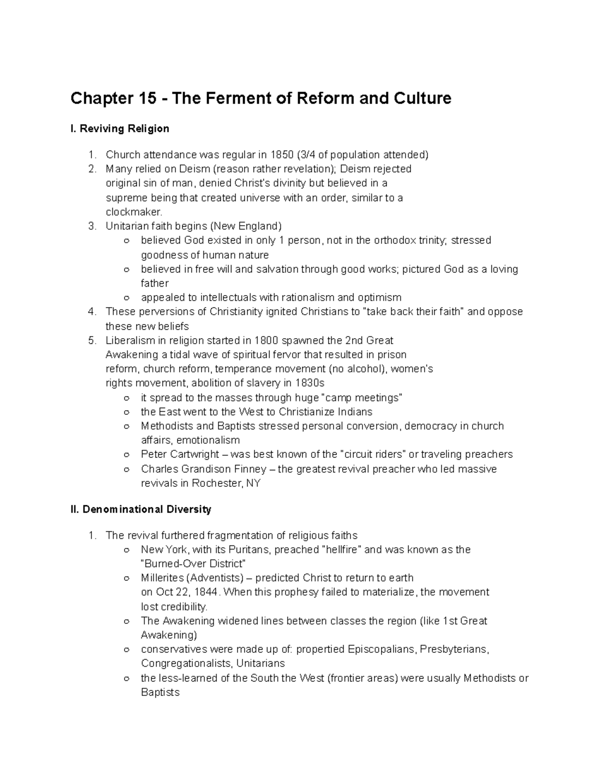 APUSH Chapter 15 - Chapter 15 - The Ferment of Reform and Culture I ...