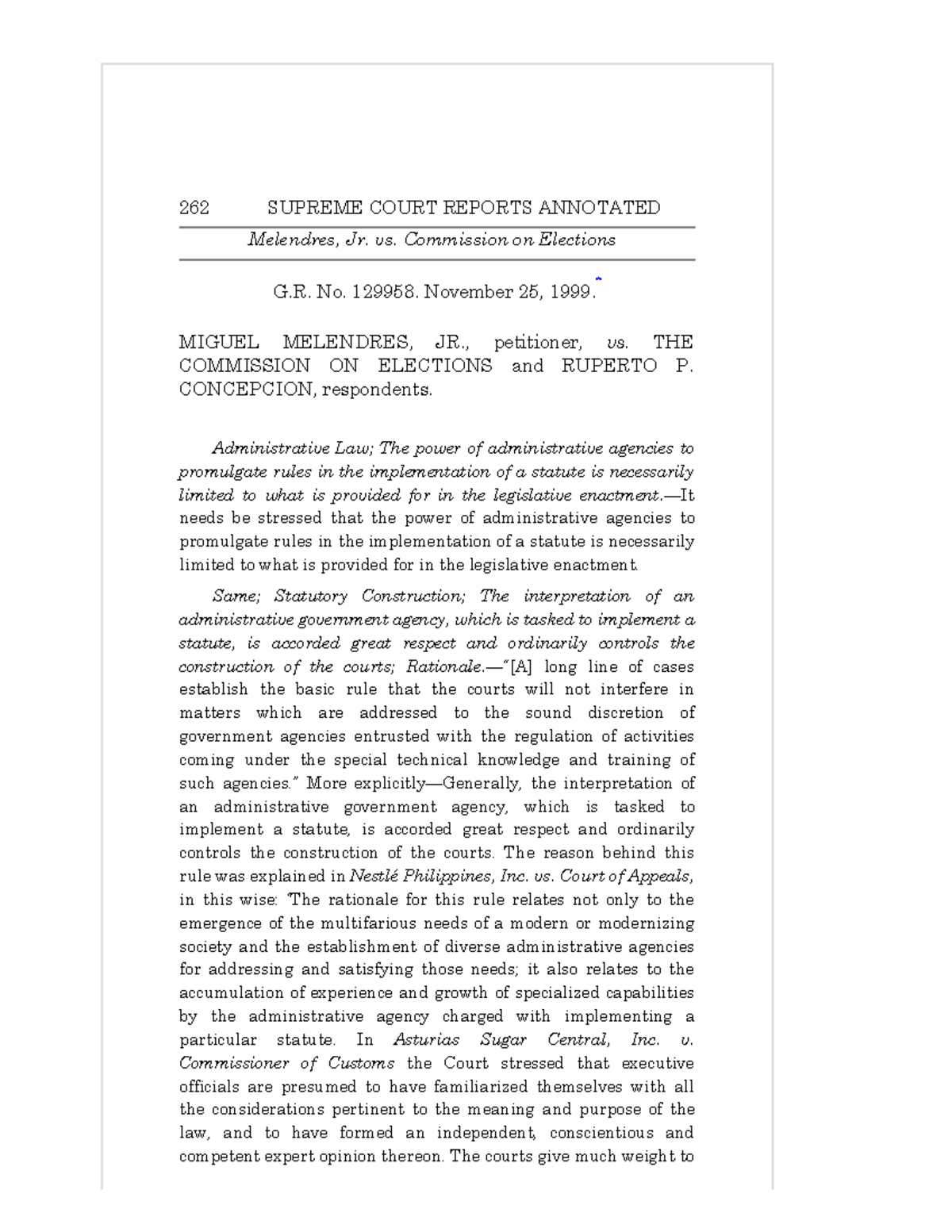 21. Melendres - WFAFA - 262 SUPREME COURT REPORTS ANNOTATED Melendres ...