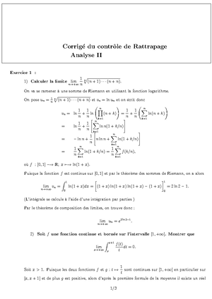 Cours analyse 2 - Cours Analyse 2 MIPC S Université Cadi Ayyad Faculté ...