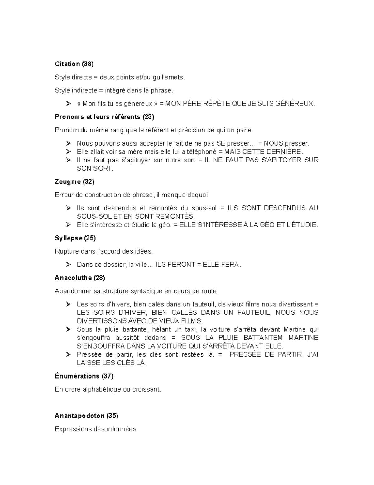 Étude intra - Citation (38) Style directe = deux points et/ou ...