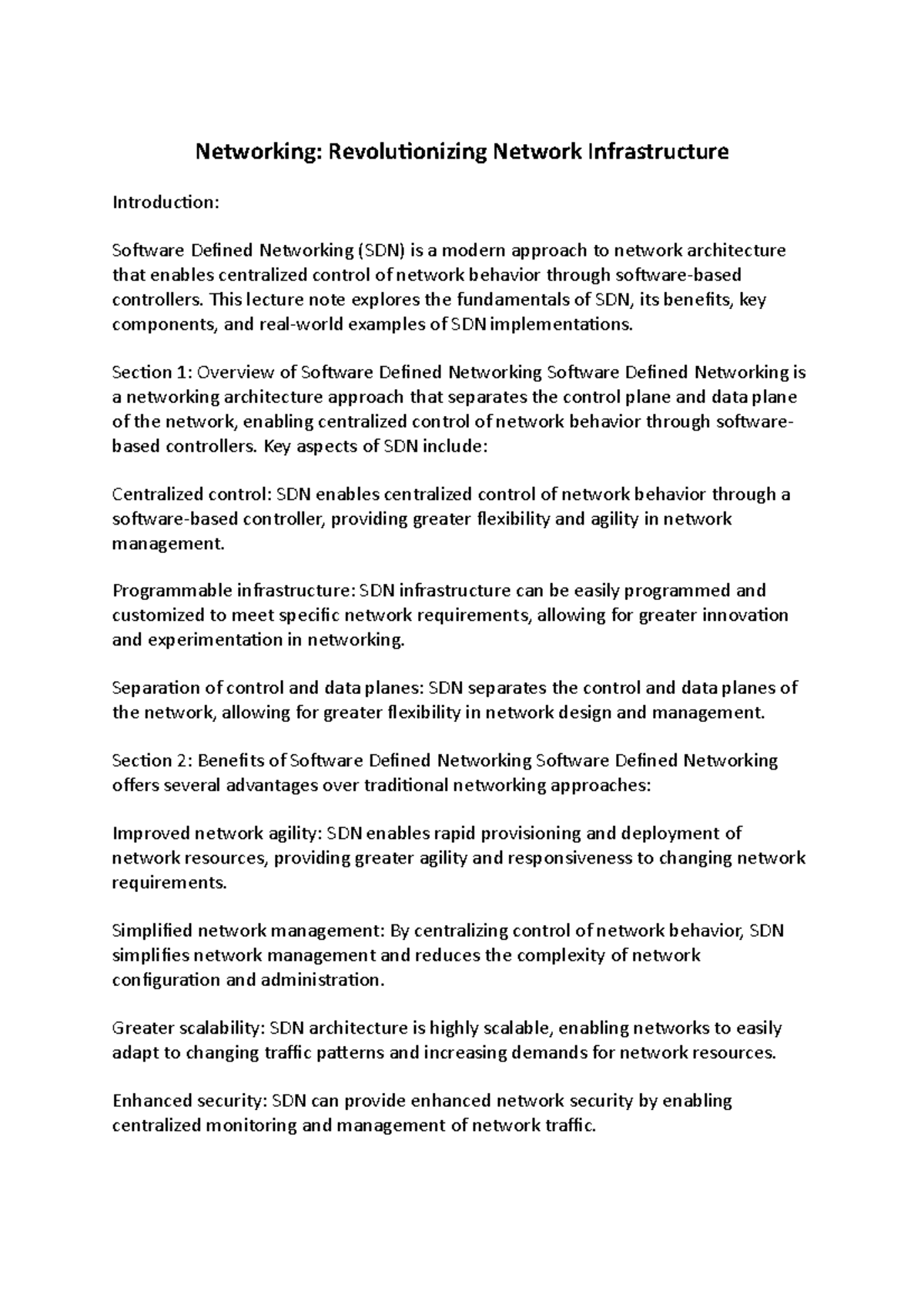 Networking Revolutionizing Network Infrastructure Networking