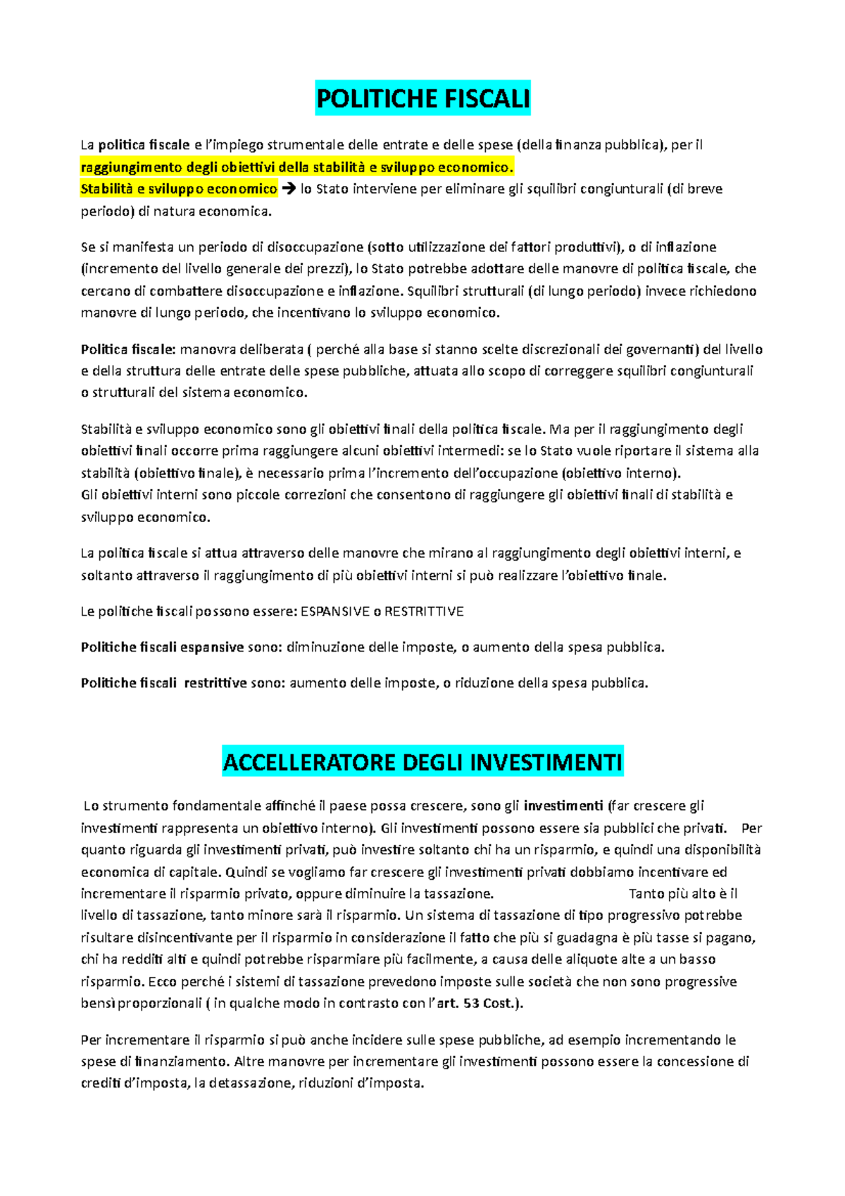 9 politiche fiscali, moltiplicatore, accelleratore flessibilità ...