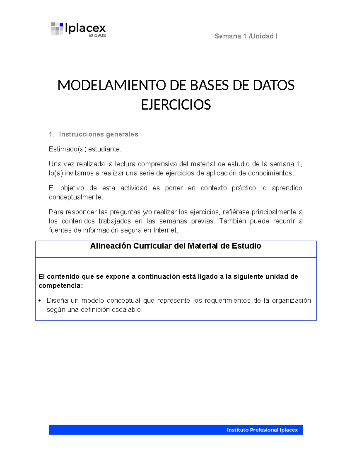 EJ 1 - ejercicios de base de datos - MODELAMIENTO DE BASES DE DATOS EJERCICIOS Instrucciones ...