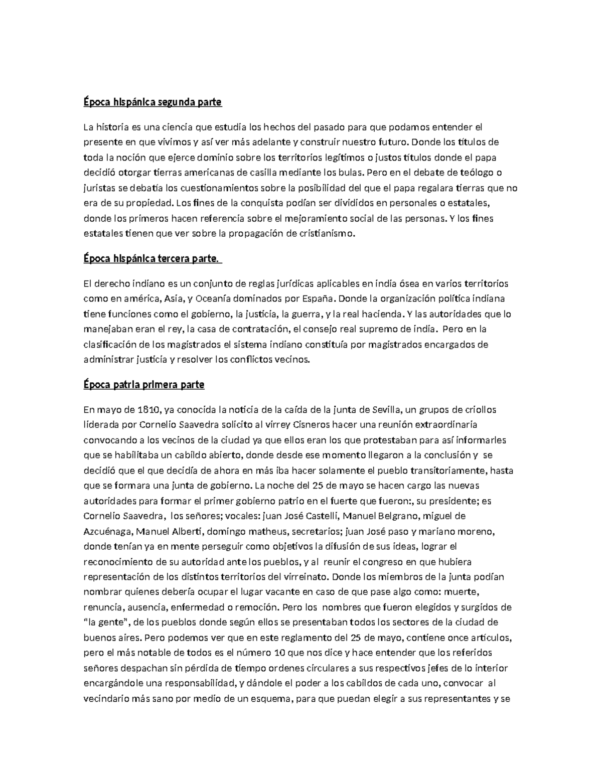 Final De Historia Época Hispánica Segunda Parte La Historia Es Una