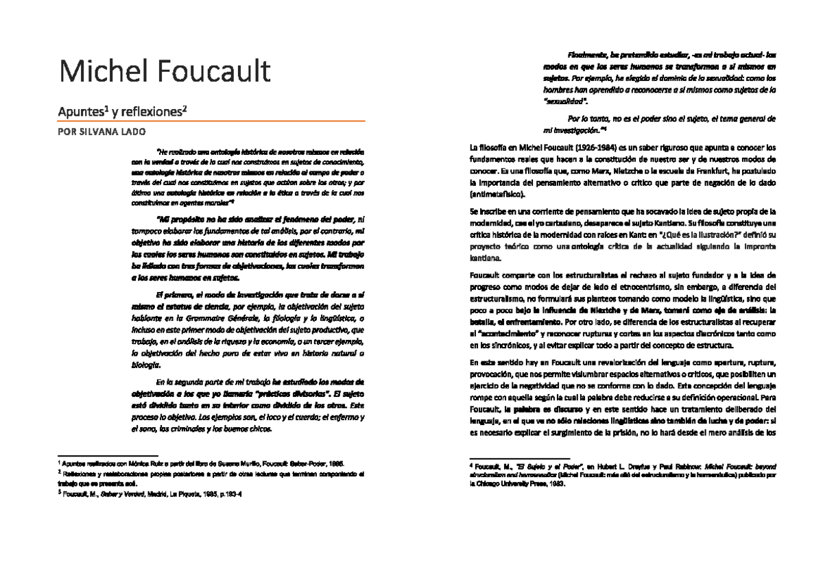 sociologia michael foucault - Finalmente, he pretendido estudiar, mi trabajo los Michel Foucault ...