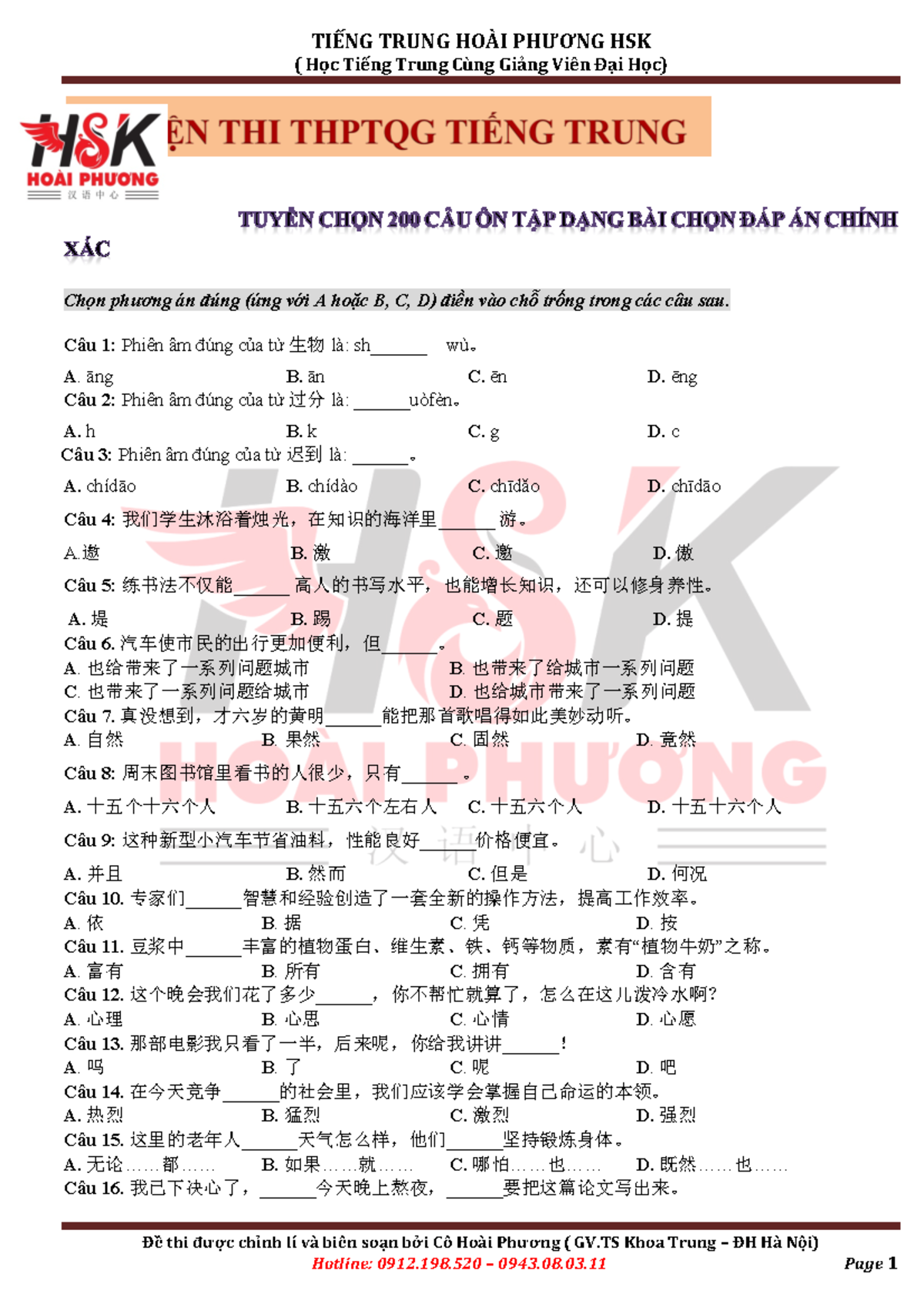 CHINESE document a clear and descriptive title. - **( Học Tiếng Trung ...
