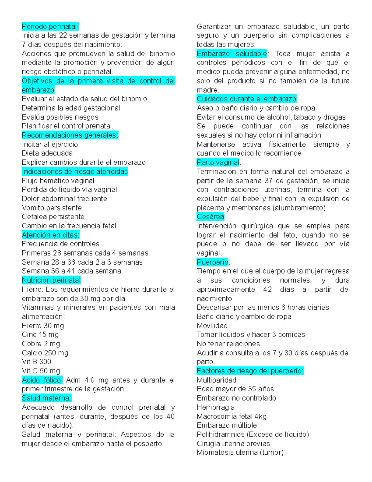 Periodo perinatal - Periodo perinatal: Inicia a las 22 semanas de ...