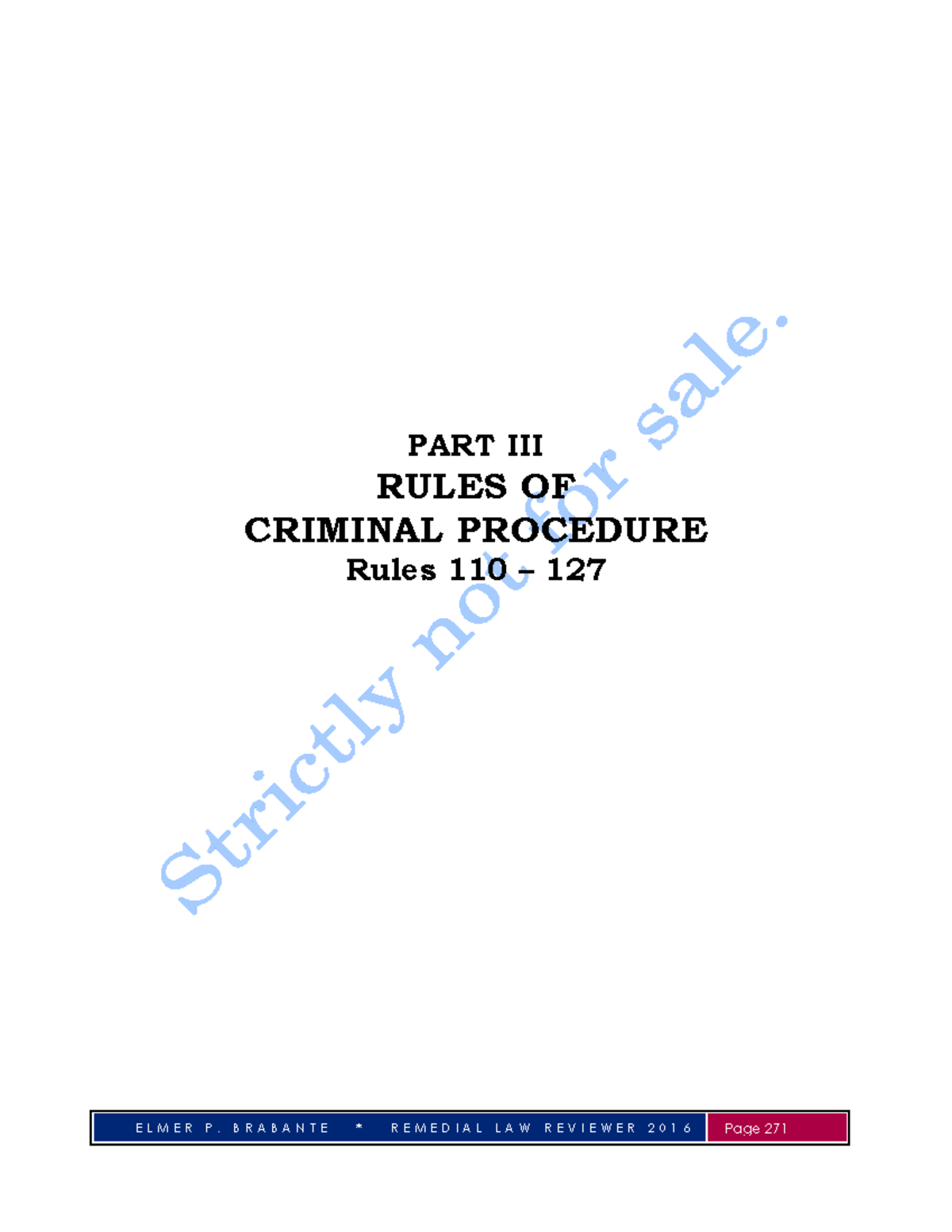 Crimpro Reviewer - Criminal Procedure - PART III RULES OF CRIMINAL ...