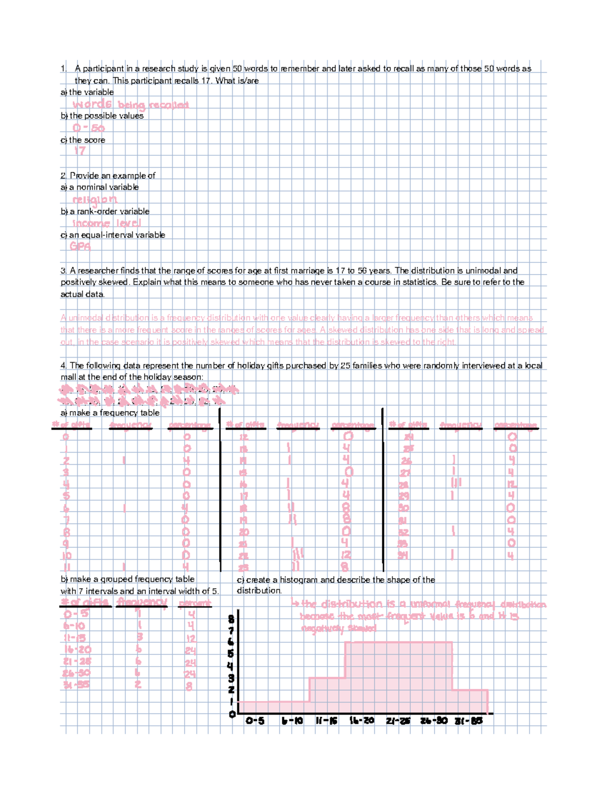 Assignment #1 - 1. A participant in a research study is given 50 words to remember and later ...