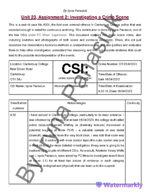 BTEC Level 3 Applied Science Unit 23 A1 Gathering and Preserving ...