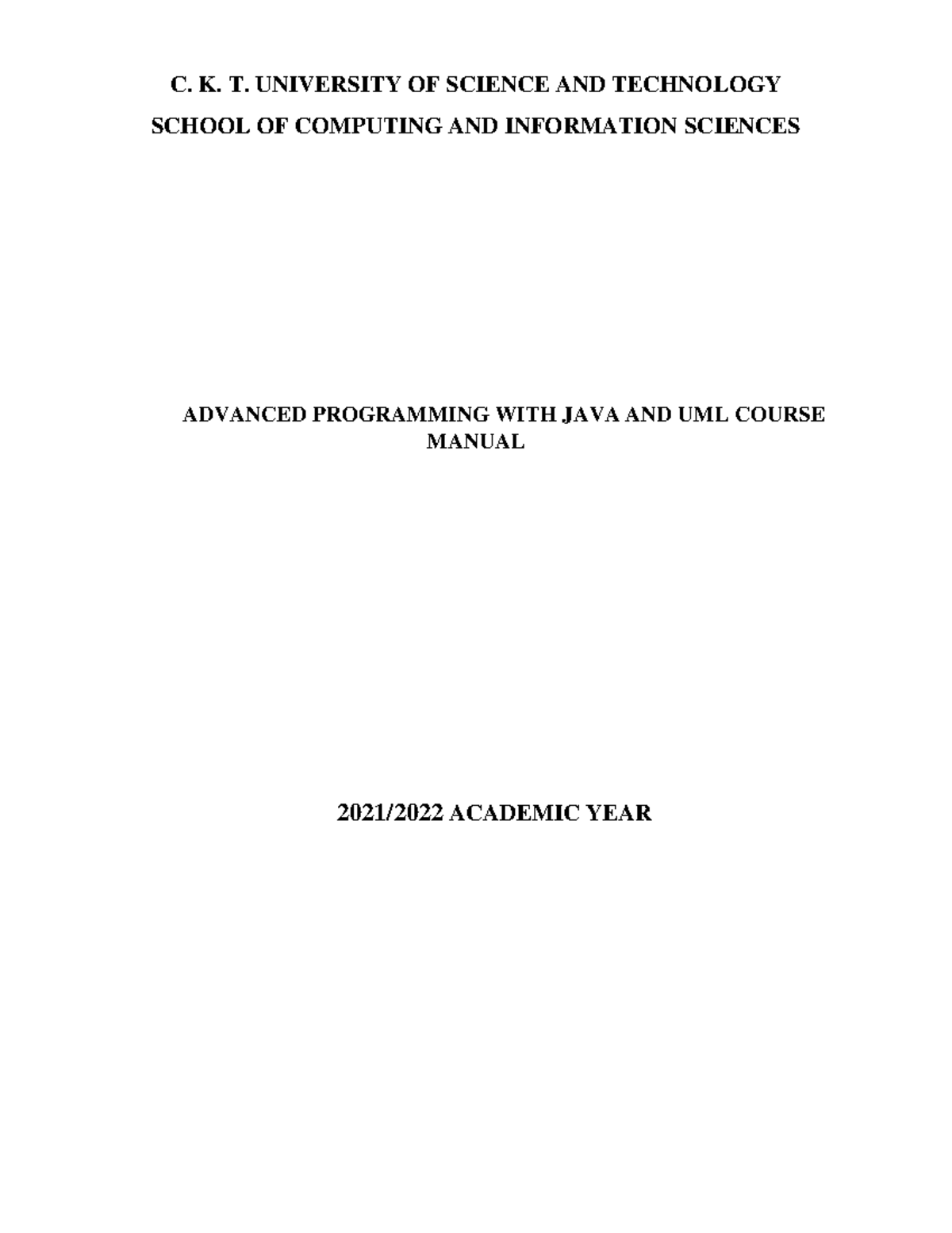 Control structures and Loops - C. K. T. UNIVERSITY OF SCIENCE AND TECHNOLOGY SCHOOL OF COMPUTING ...