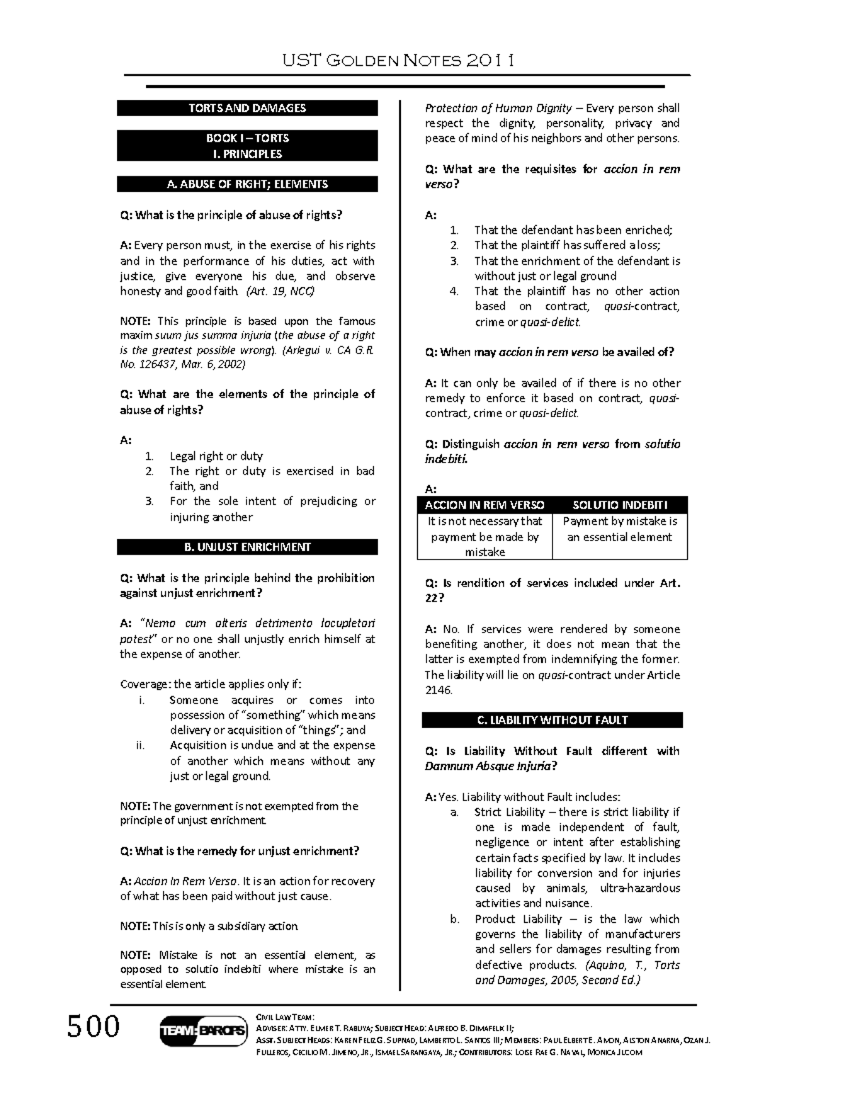249709445 UST Golden Notes 2011 Torts and Damages pdf - UST GOLDEN ...