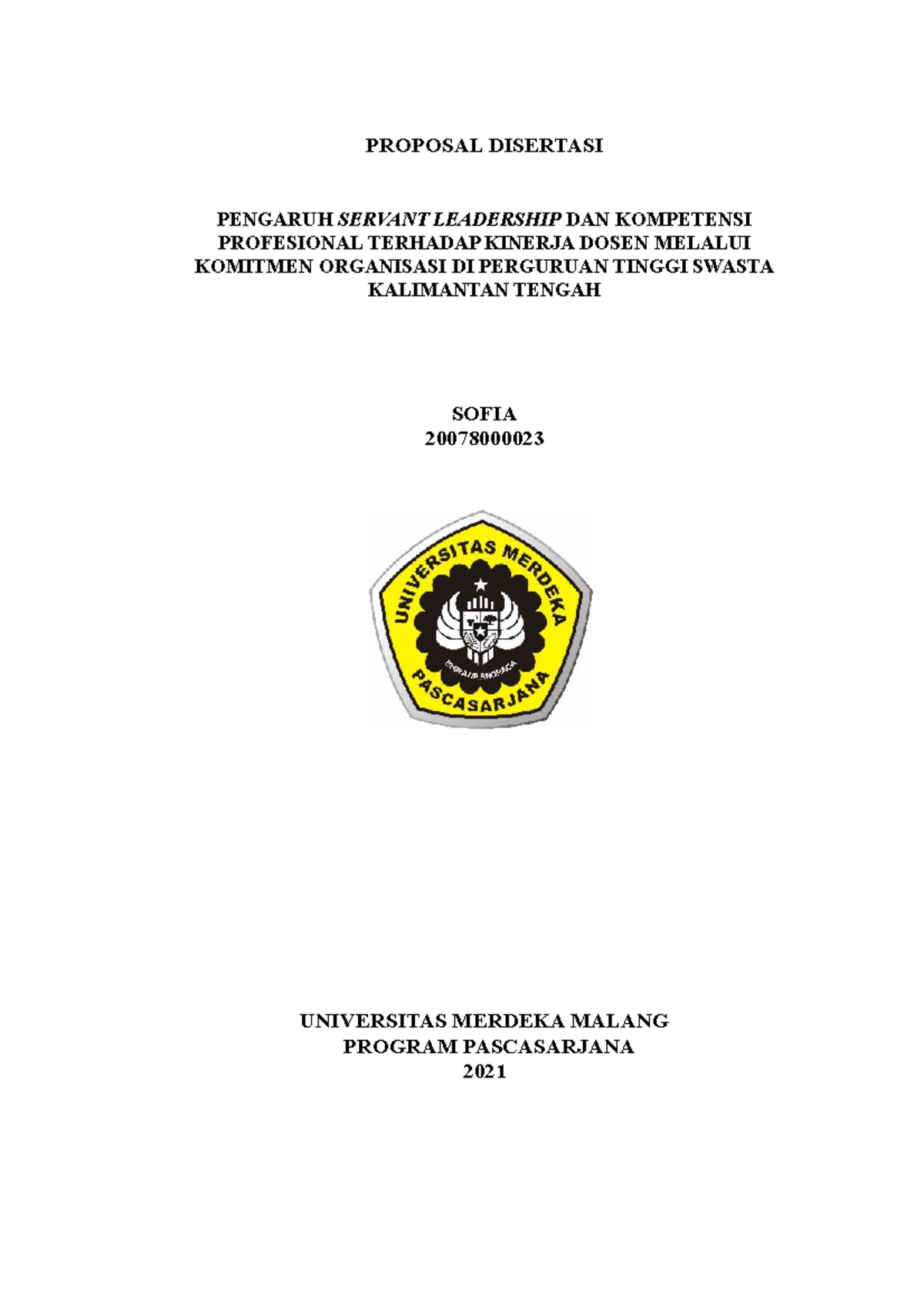Proposal Disertasi 31 Juli 2022 - PROPOSAL DISERTASI PENGARUH SERVANT ...