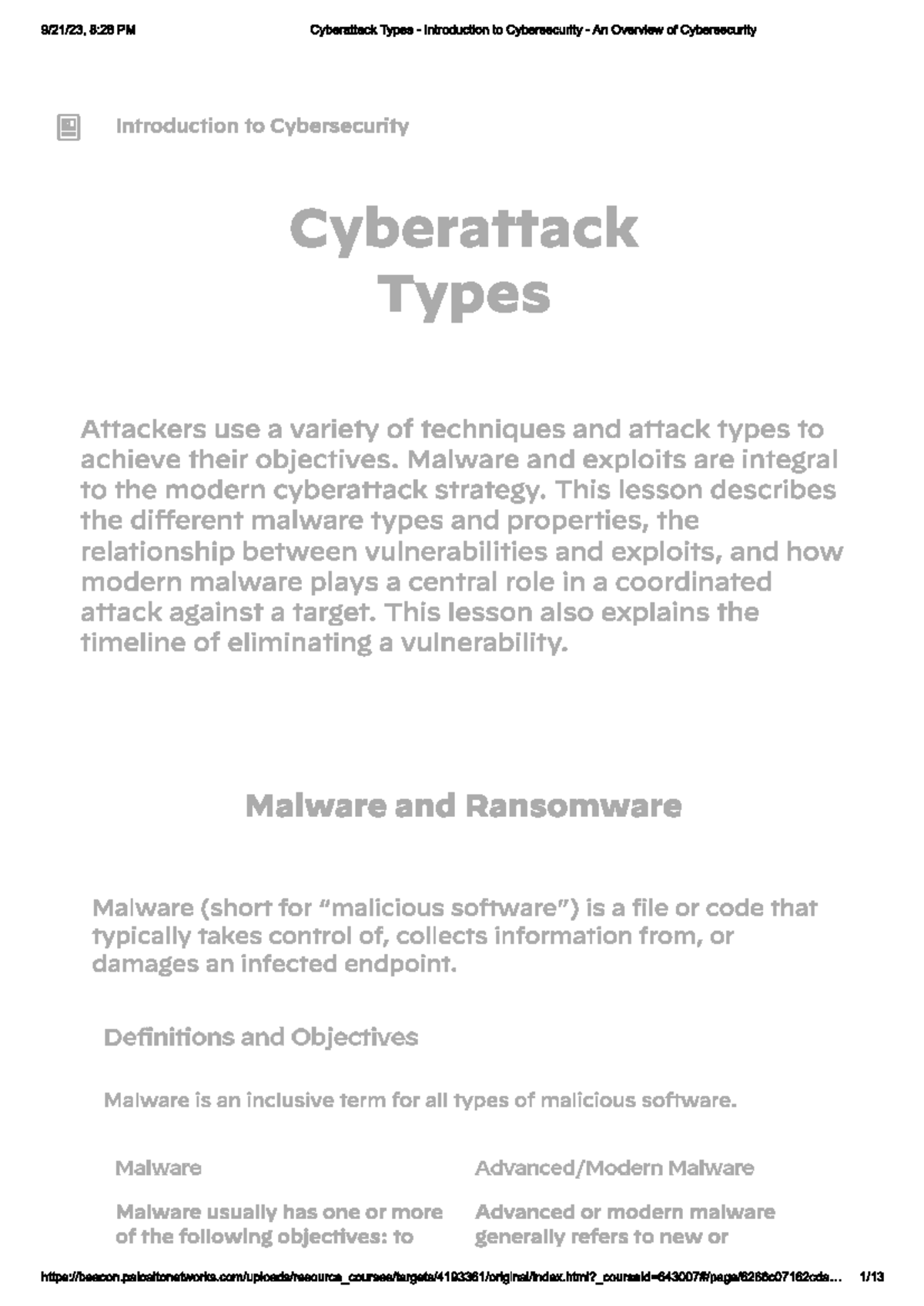 2 Cyberattack types - cybersecurity - Studocu