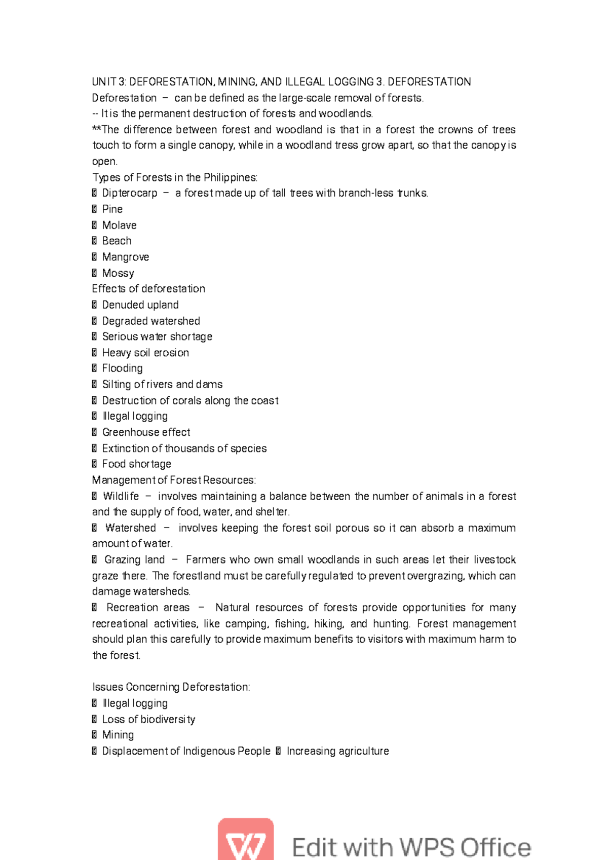 Deforestation, Mining, AND Illegal Logging 3. Deforestation - UNIT 3 ...