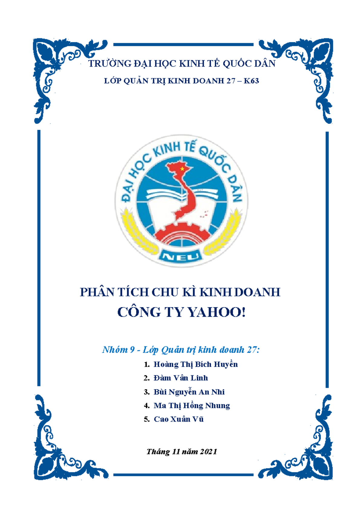 [QTKD 27]Chu kì kinh doanh của Yahoo - TRƯỜNG ĐẠI HỌC KINH TẾ QUỐC DÂN ...