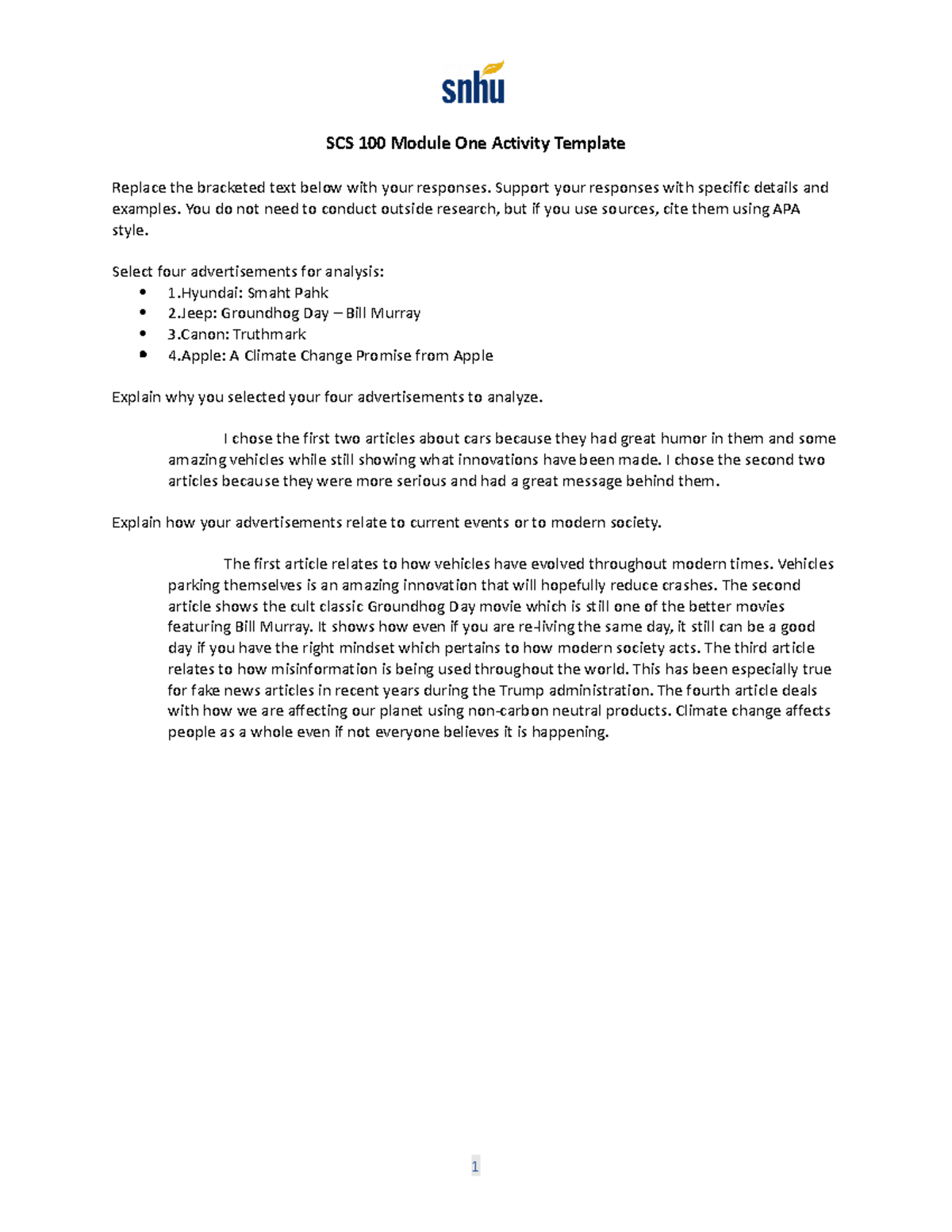 Module 1 Activity - 1234 - SCS 100 Module One Activity Template Replace ...