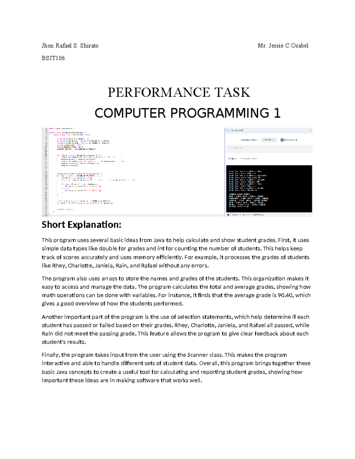 Peta - GOOD - Jhon Rafael S. Shirato Mr. Jessie C BSIT PERFORMANCE TASK ...