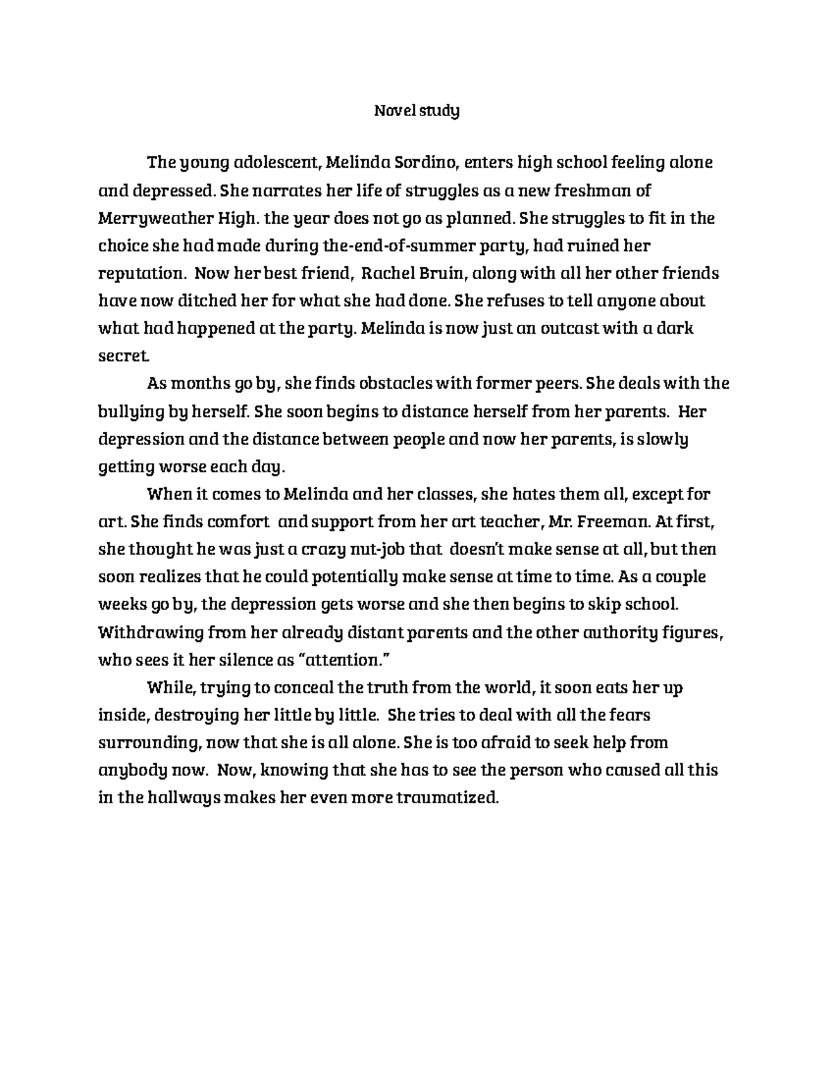 Reading week, Novel study 2020-2021 - Novel study The young adolescent ...