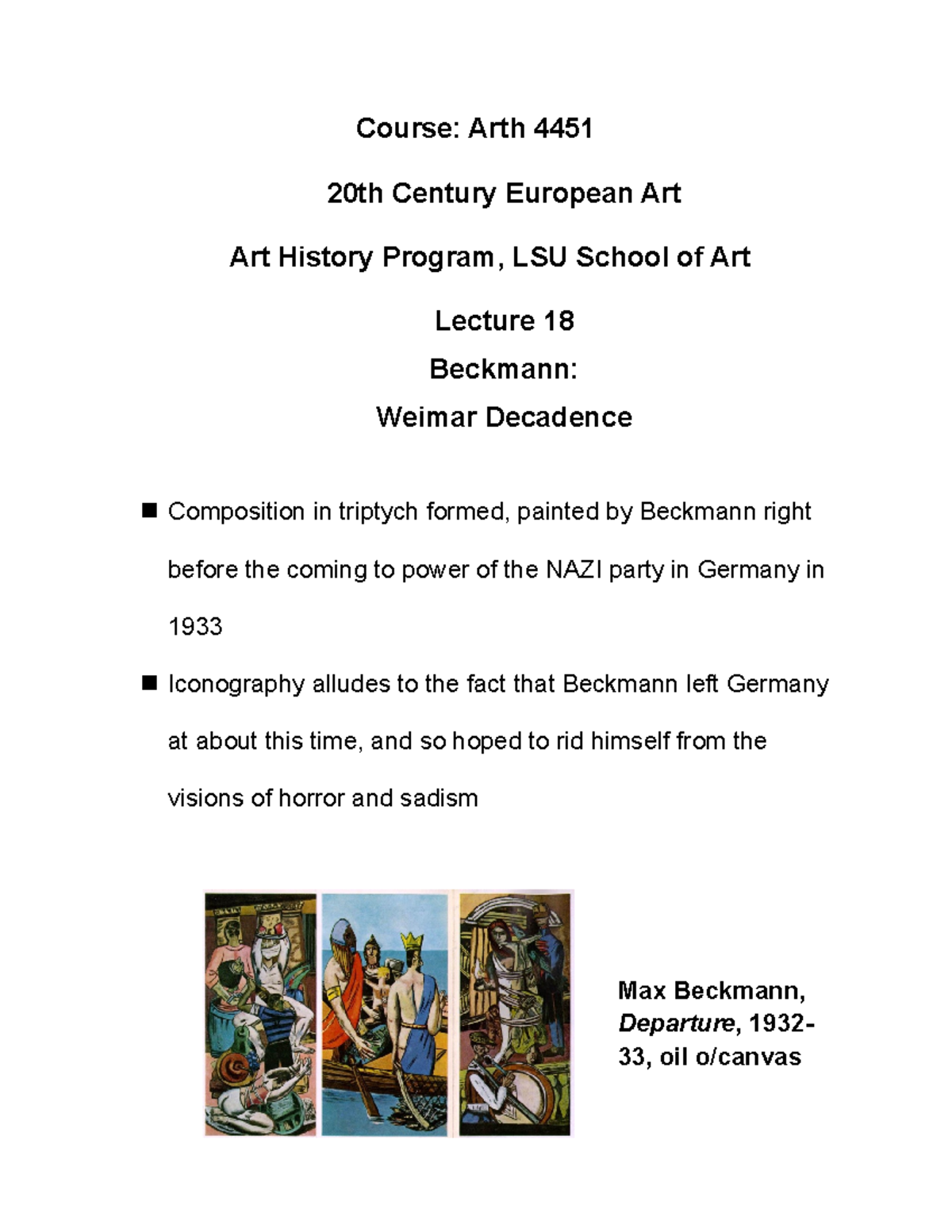 Weimar Decadence - Lecture Notes of 20th Century Contemporary Artists ...