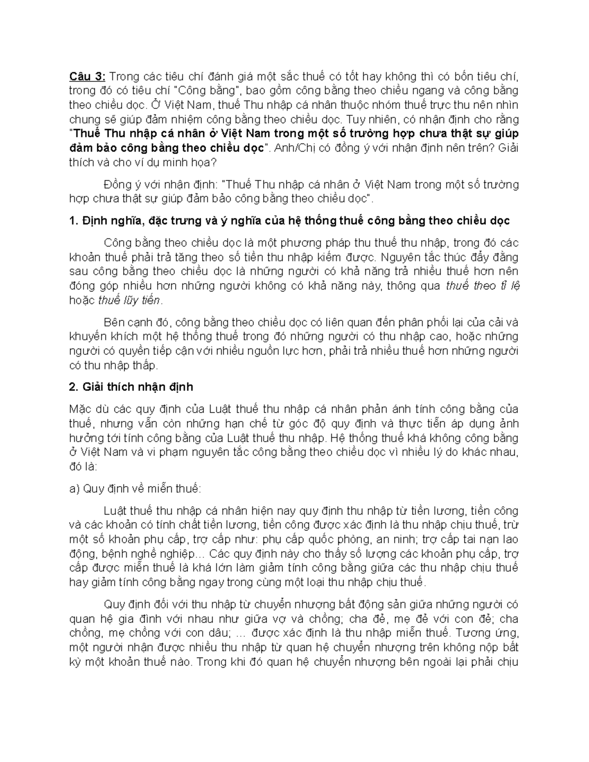 Câu 3 - Mỹ Ngọc - bài tập tự luyện - Câu 3: Trong các tiêu chí đánh giá một sắc thuế có tốt hay ...