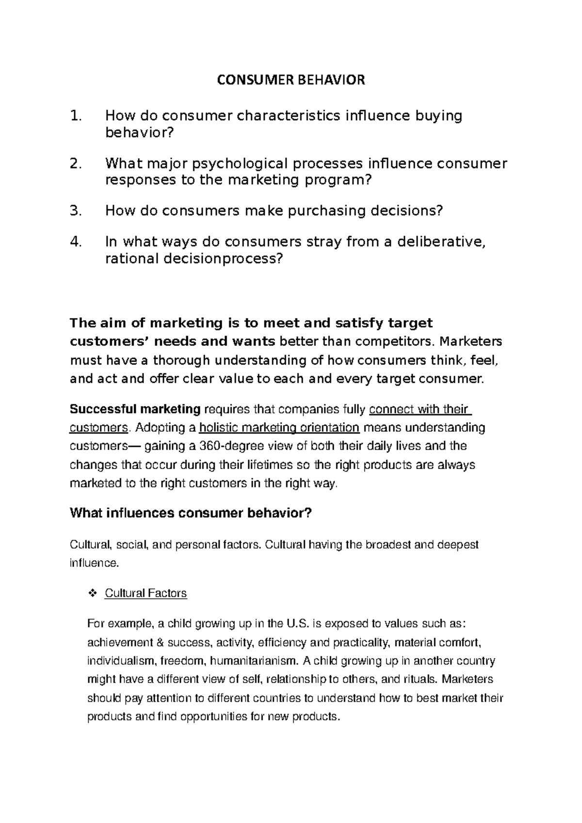 Consumer Behavior - CONSUMER BEHAVIOR 1. How do consumer ...