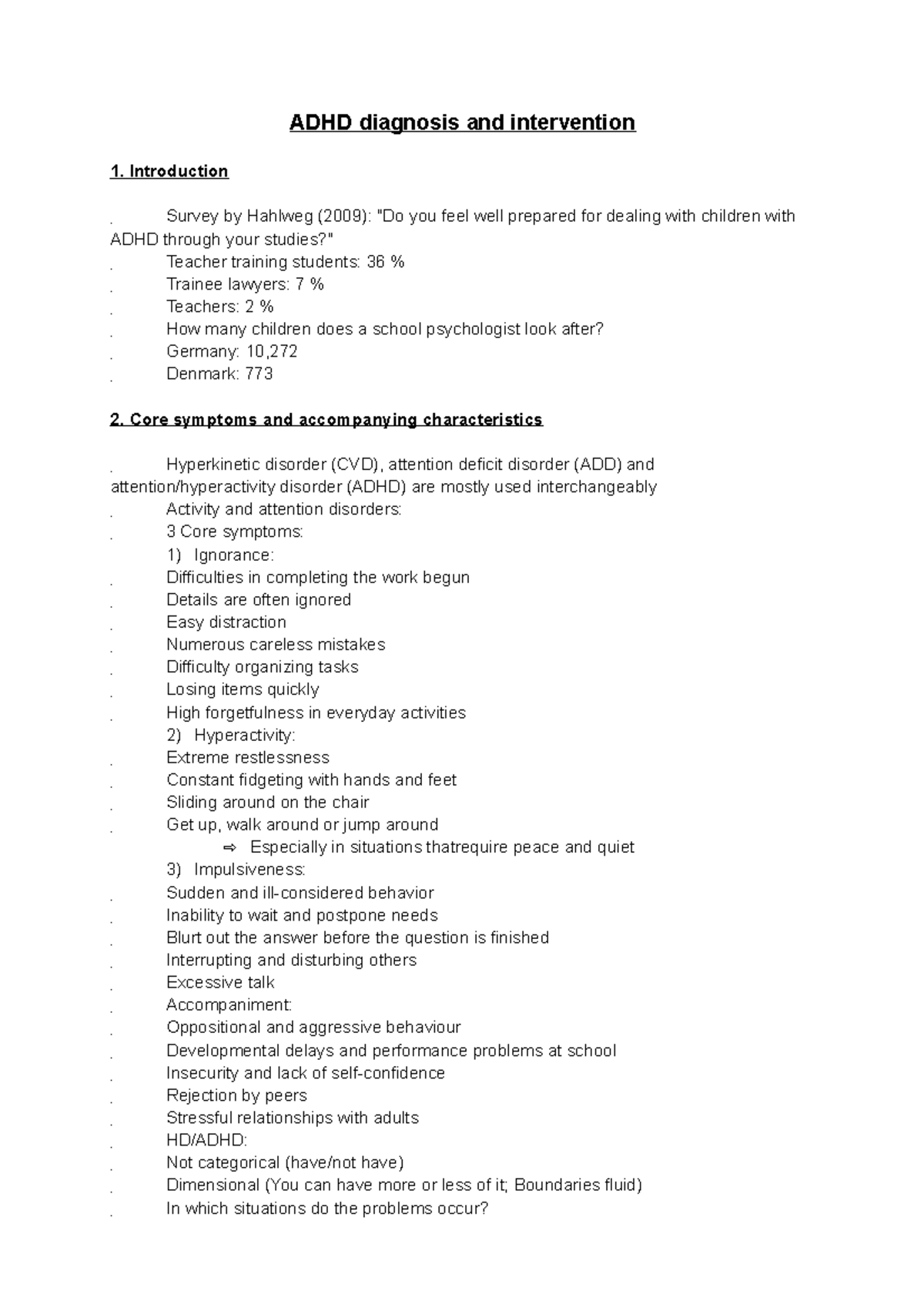 Lecture 8.1 - ADHD diagnosis and interventions - ADHD diagnosis and ...