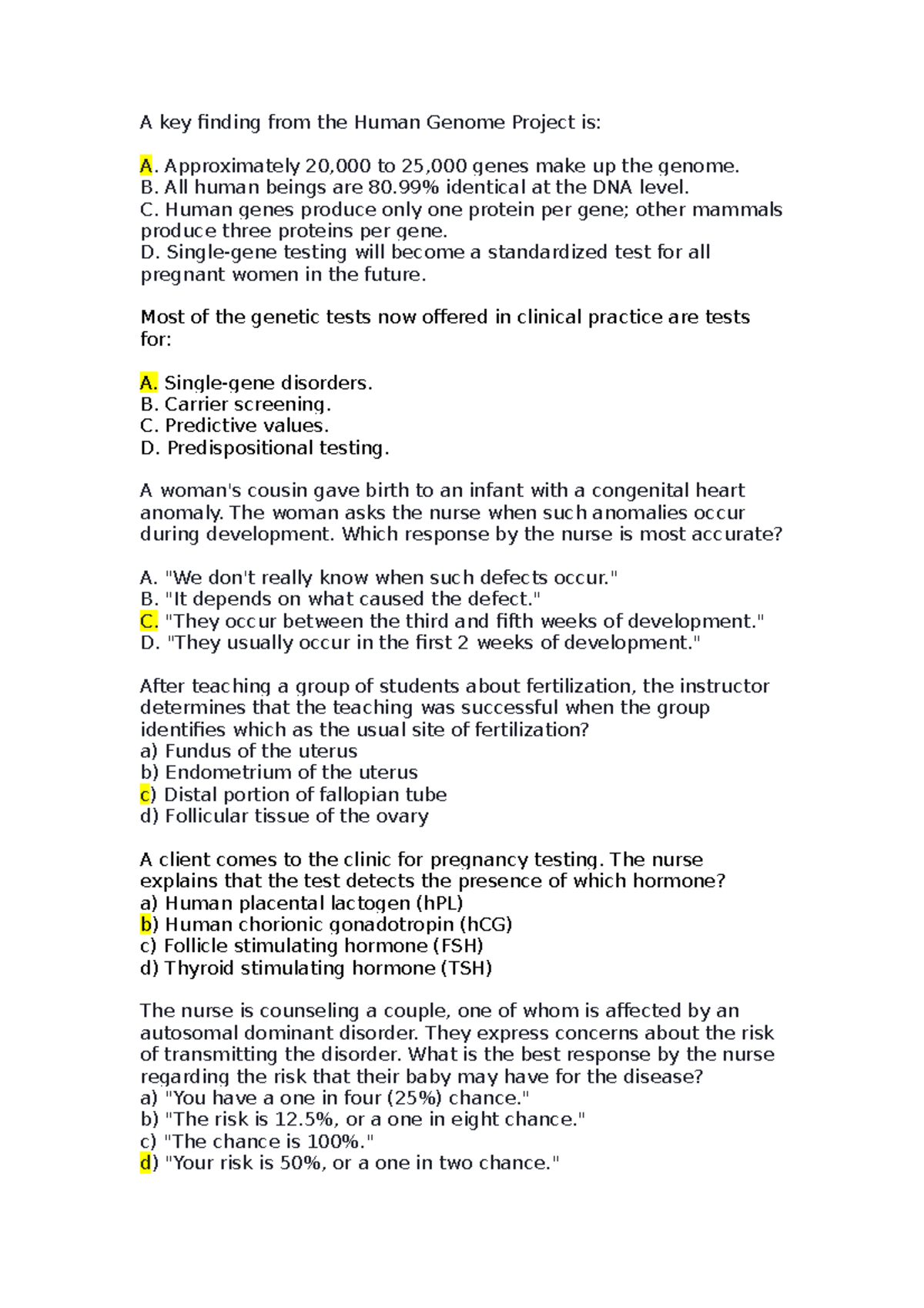 Q9 - quiz - A key finding from the Human Genome Project is: A ...