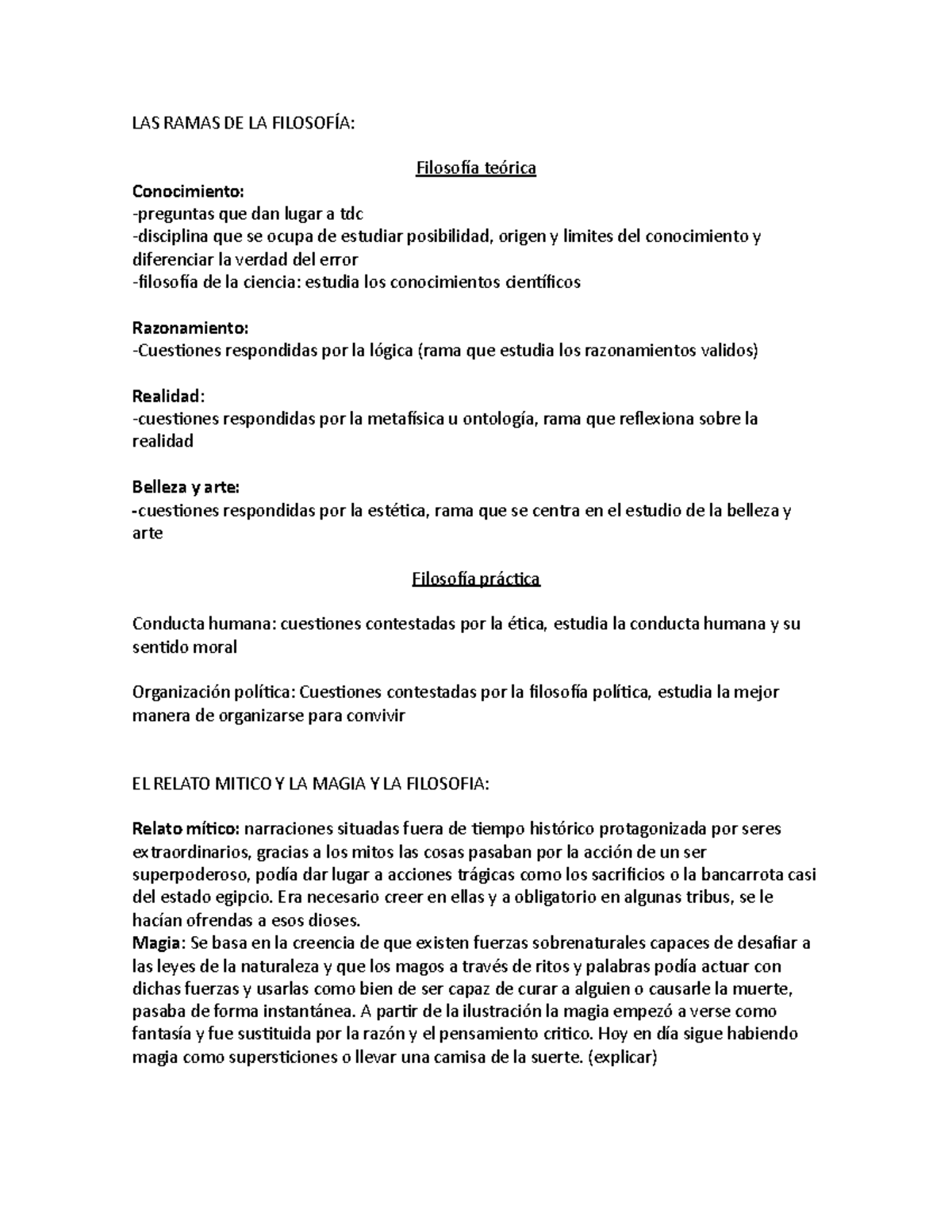 LAS Ramas DE LA Filosofía - LAS RAMAS DE LA FILOSOFÍA: Filosofía teórica Conocimiento ...