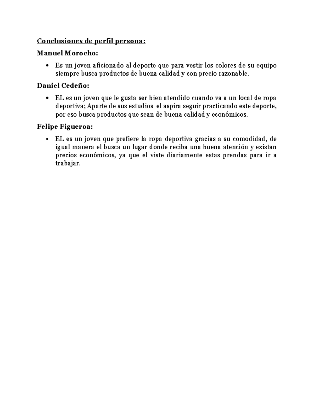 Conclusiones de perfil persona - Análisis y resolución de problemas I ...