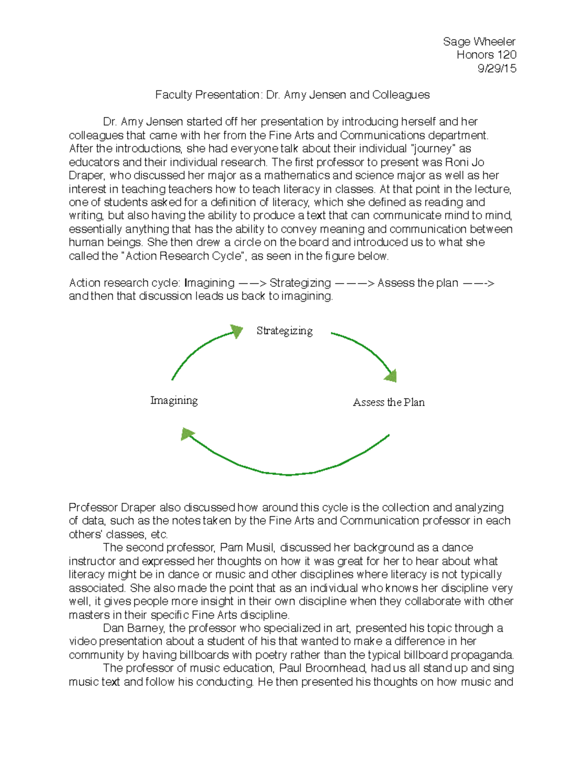 Overview #4 - Lecture notes. - Sage Wheeler Honors 120 9/29/ Faculty ...