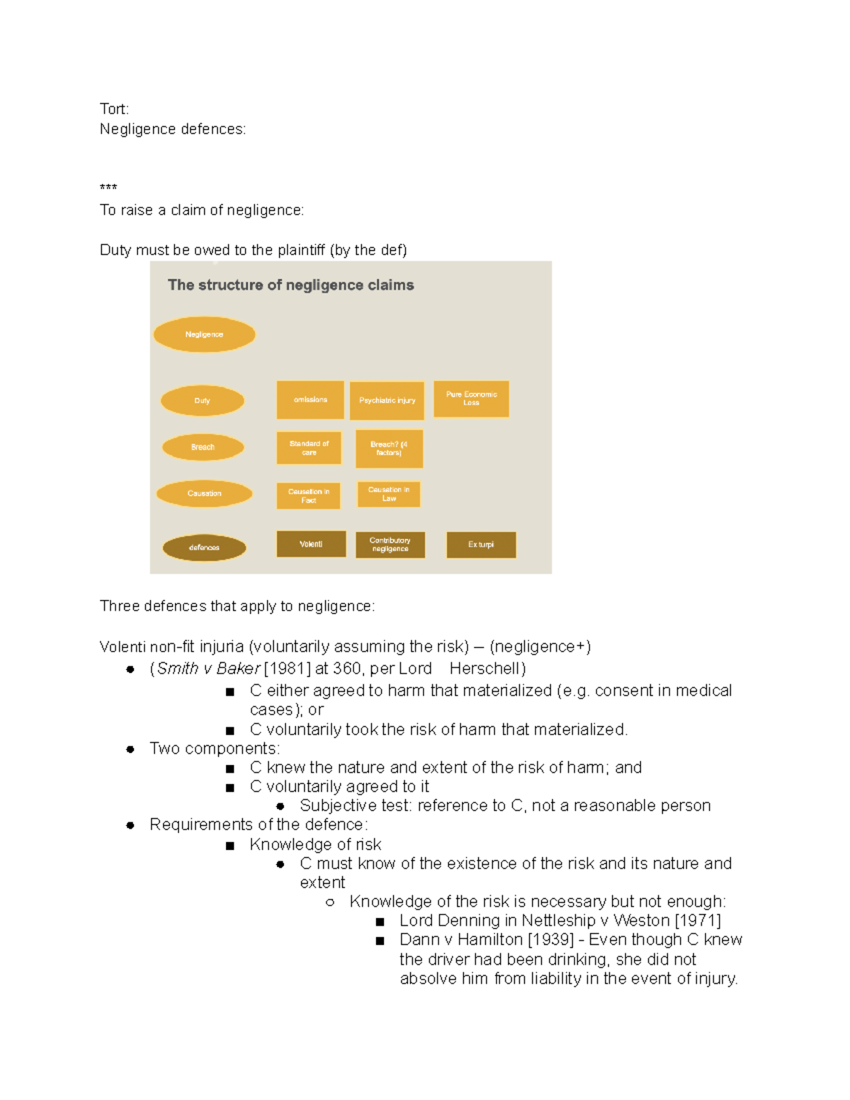 Tort Defences for Negligence (L-11) - Tort: Negligence defences: To ...