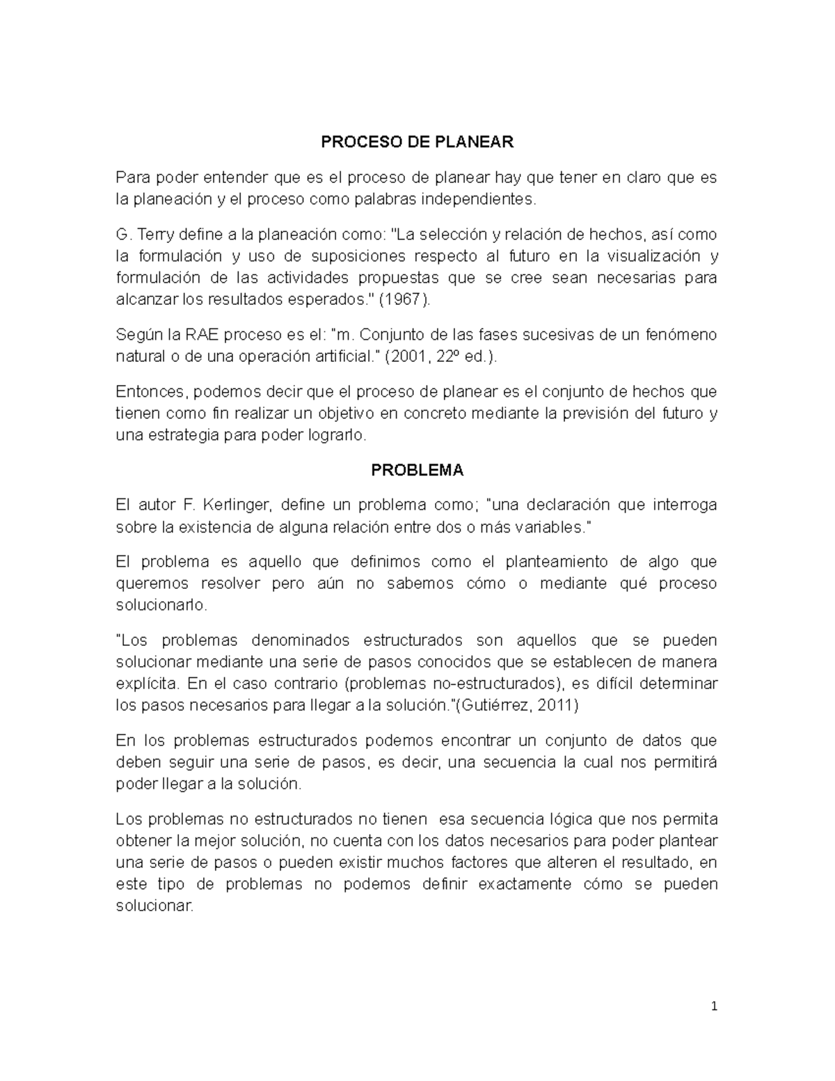 Proceso DE Planear Y Problema - PROCESO DE PLANEAR Para poder entender ...
