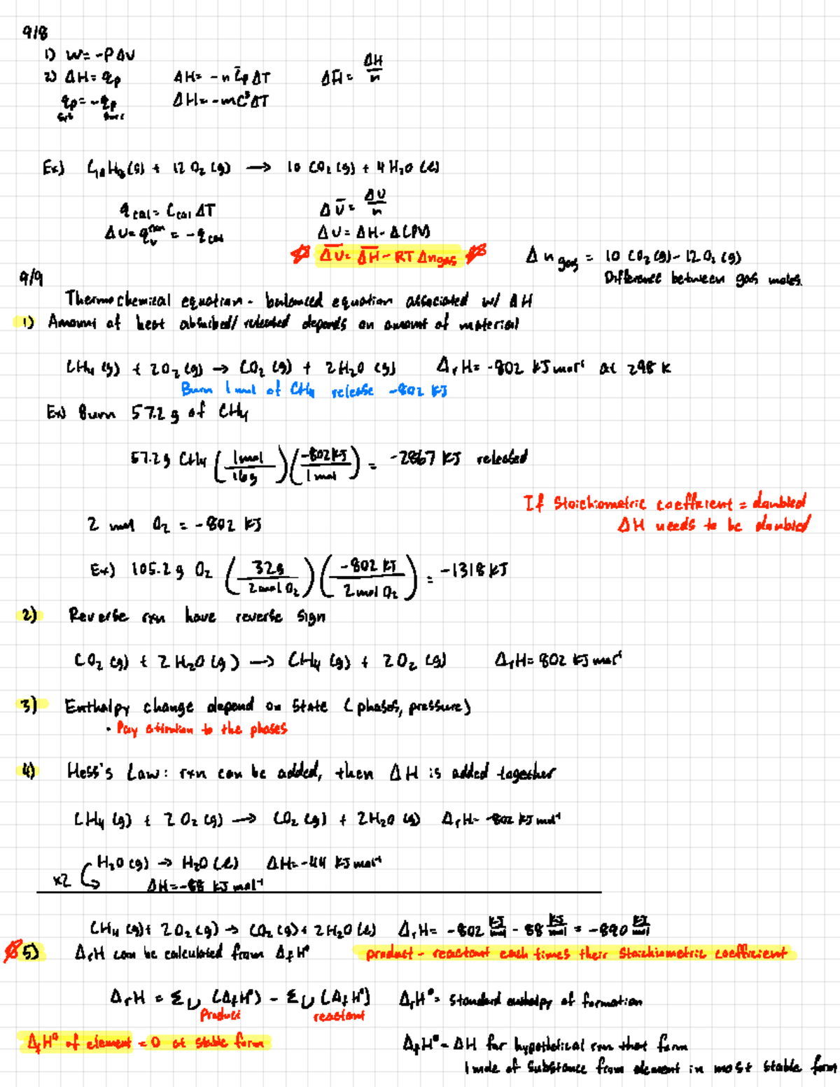 Pchem 7 - Thermochemical equations, balanced equations, reverse ...