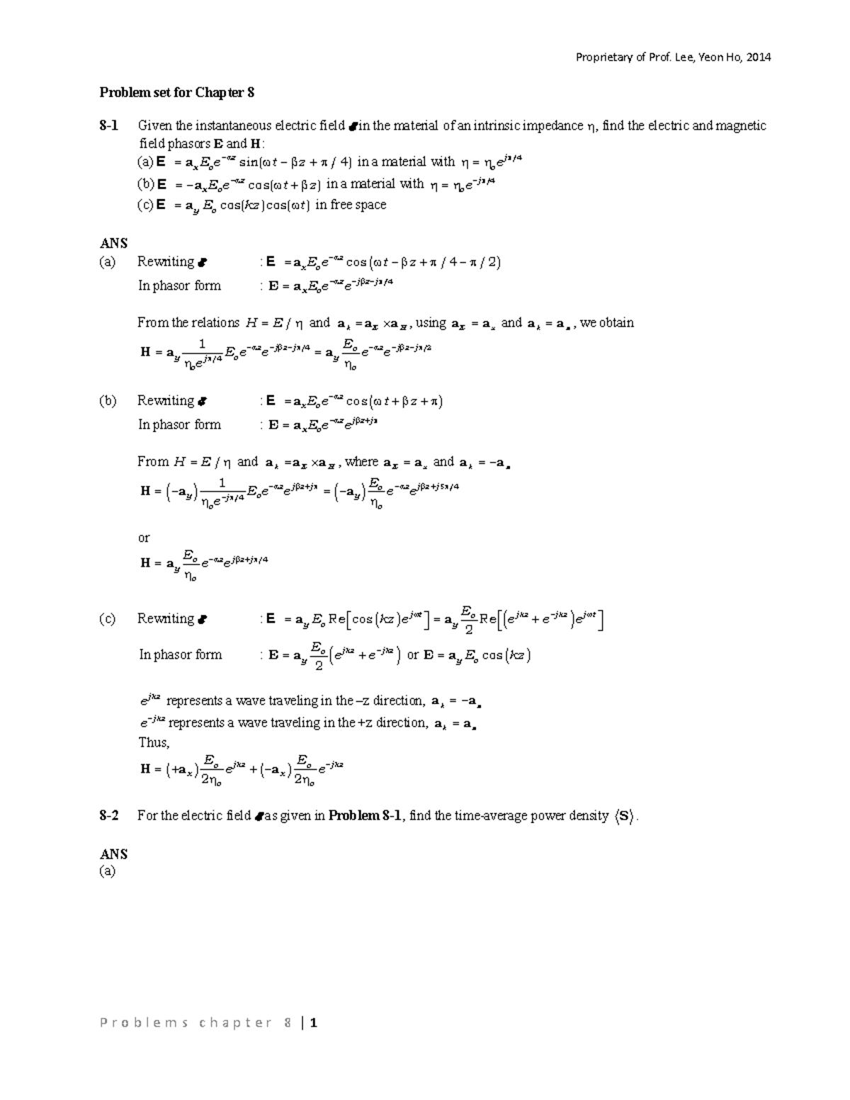 ProblemsProblems solution chapter1_10 - Problem set for Chapter 8 8-1 Given the instantaneous ...