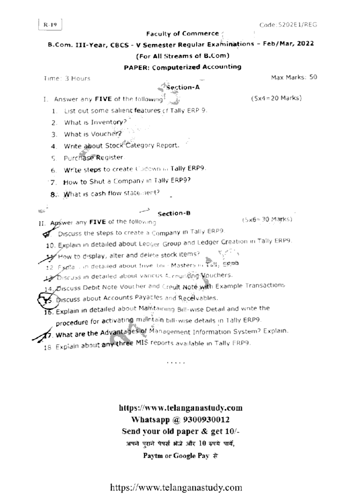 Bcom 5 sem computerized accounting 5202e1 mar 2022 - Bcom honours - Studocu