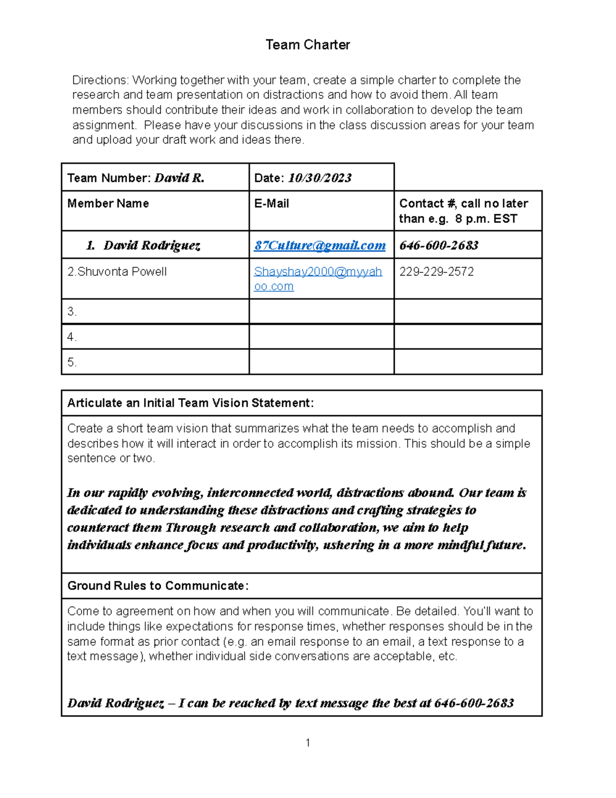 David Rodriguez -Shuvonta Powell Unit 6 Team Assignment Template - Team ...