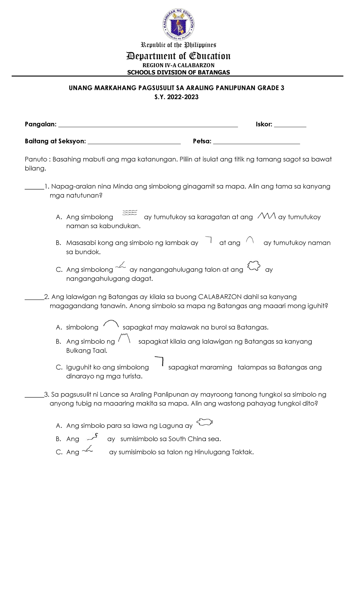 AP3-First-Quarterly-Test-2022-23 - Republic of the Philippines ...