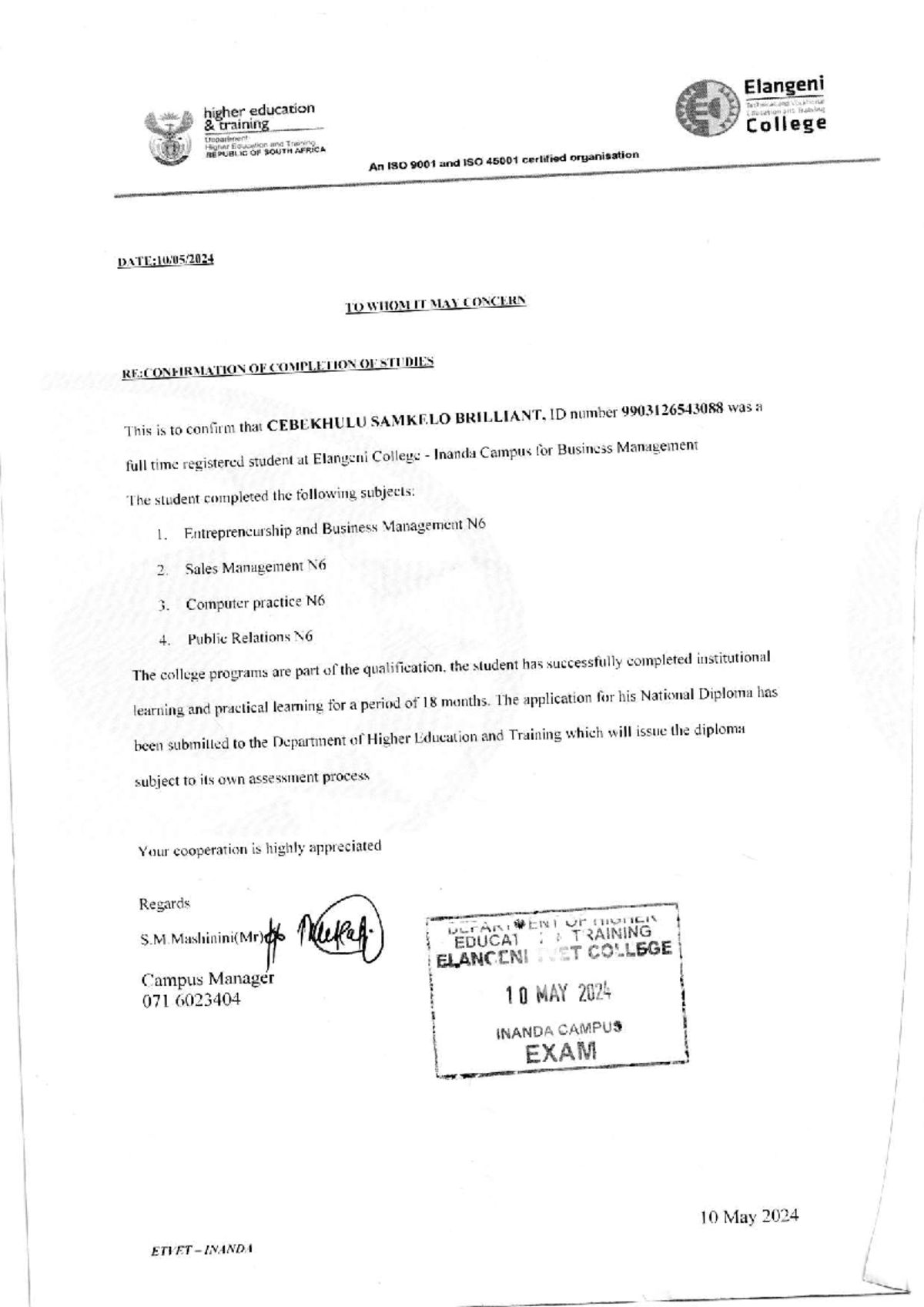 Letter for diploma collage compressed - Studocu