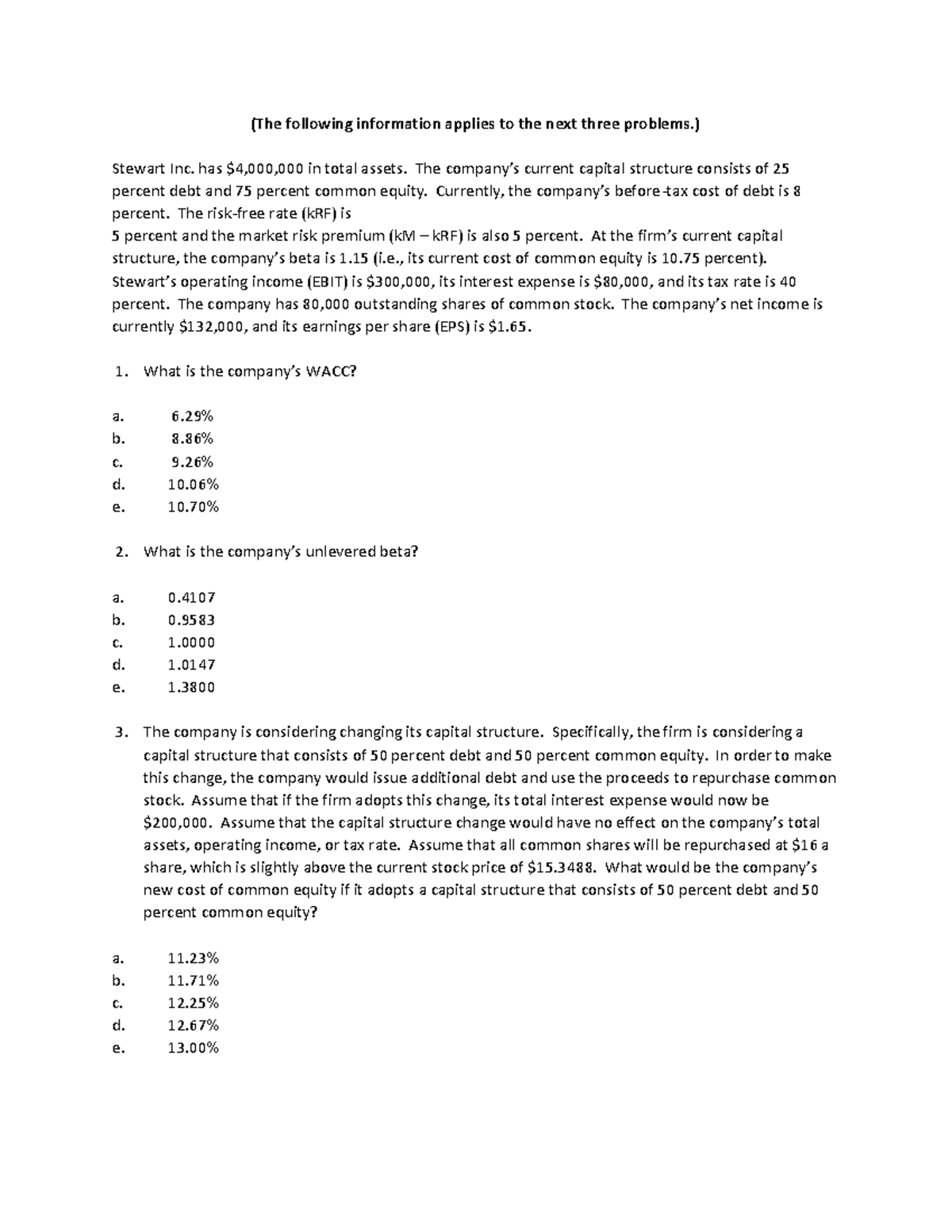 Assignment Module 4 - materials - (The following information applies to ...