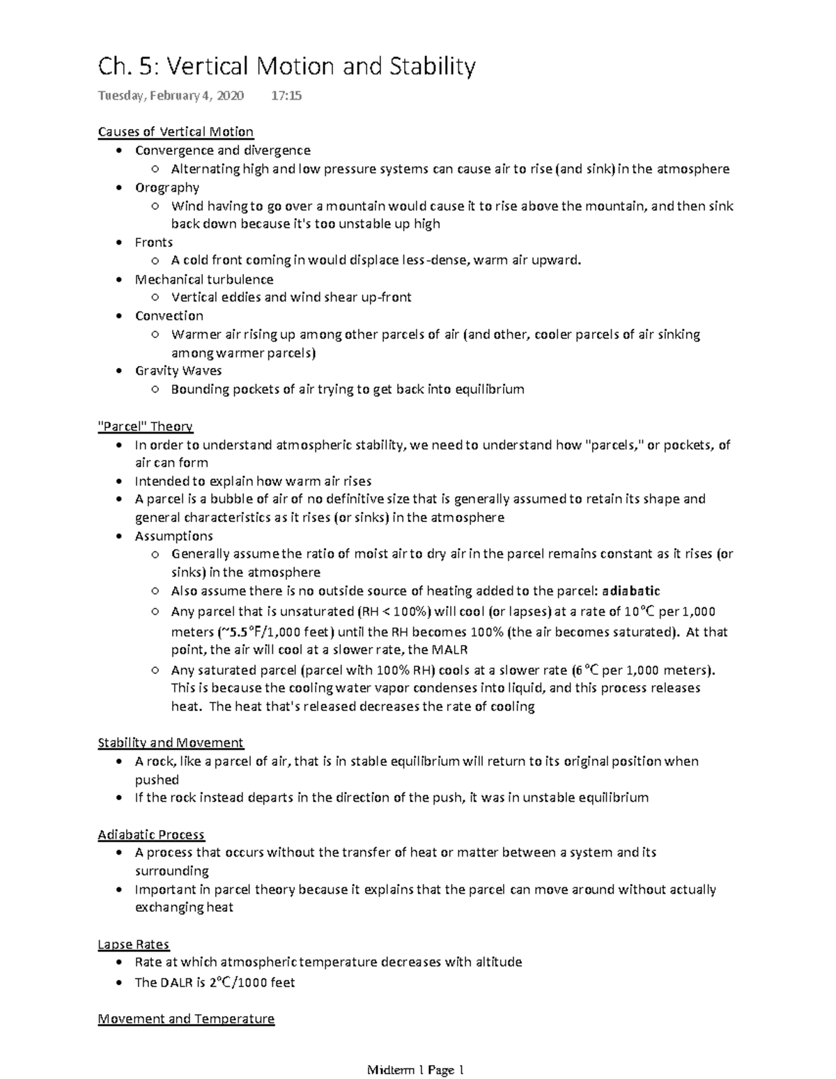 Ch. 5 Vertical Motion and Stability - Warning: TT: undefined function ...