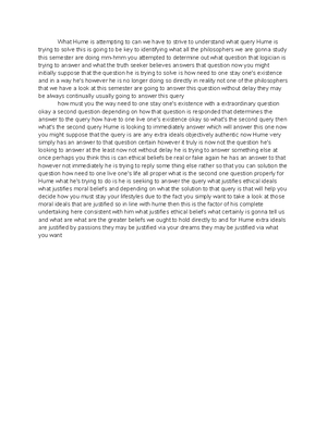 Introduction to Ethics PHIL 2306 Hume on Emotivism - Hume is looking at ...