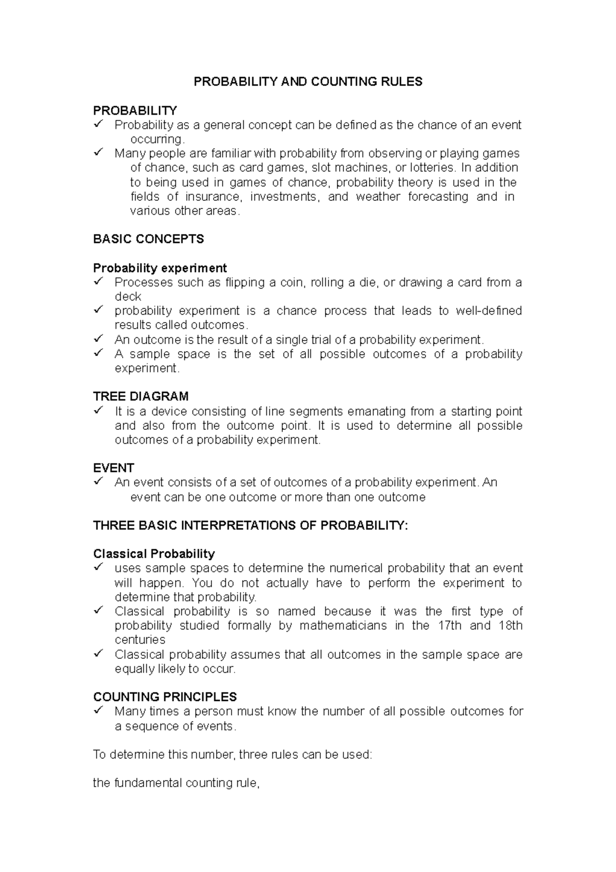 Probability AND Counting Rules Lectures - PROBABILITY AND COUNTING ...