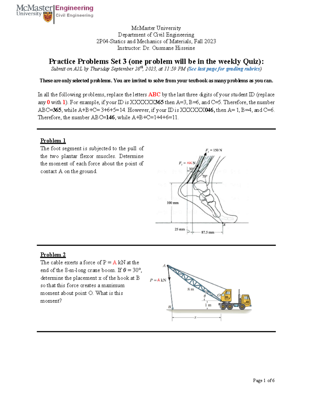 Practice Problems 3 - McMaster University Department of Civil ...