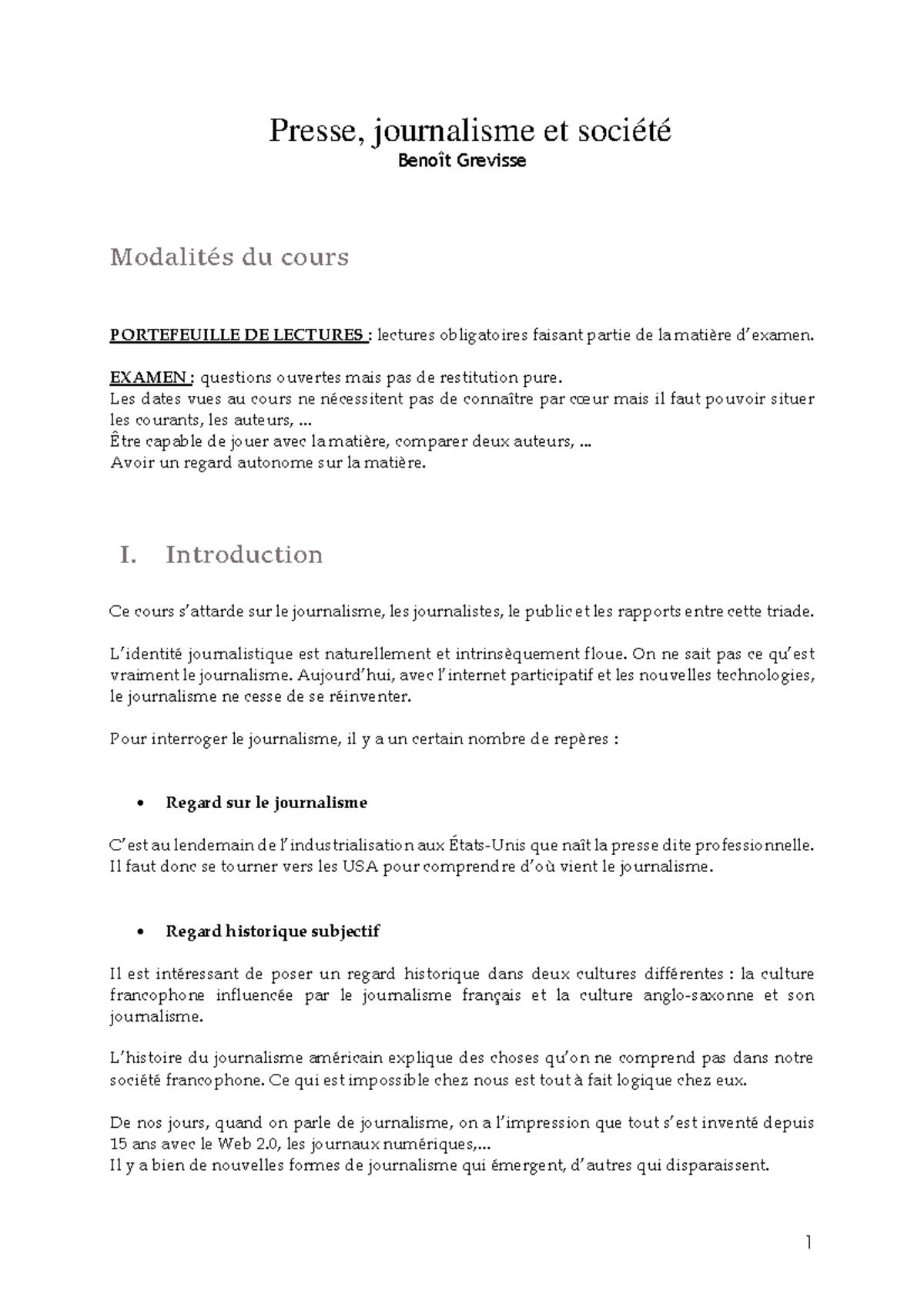 PJS-Cours - Cours complet - Presse, journalisme et société Benoît ...